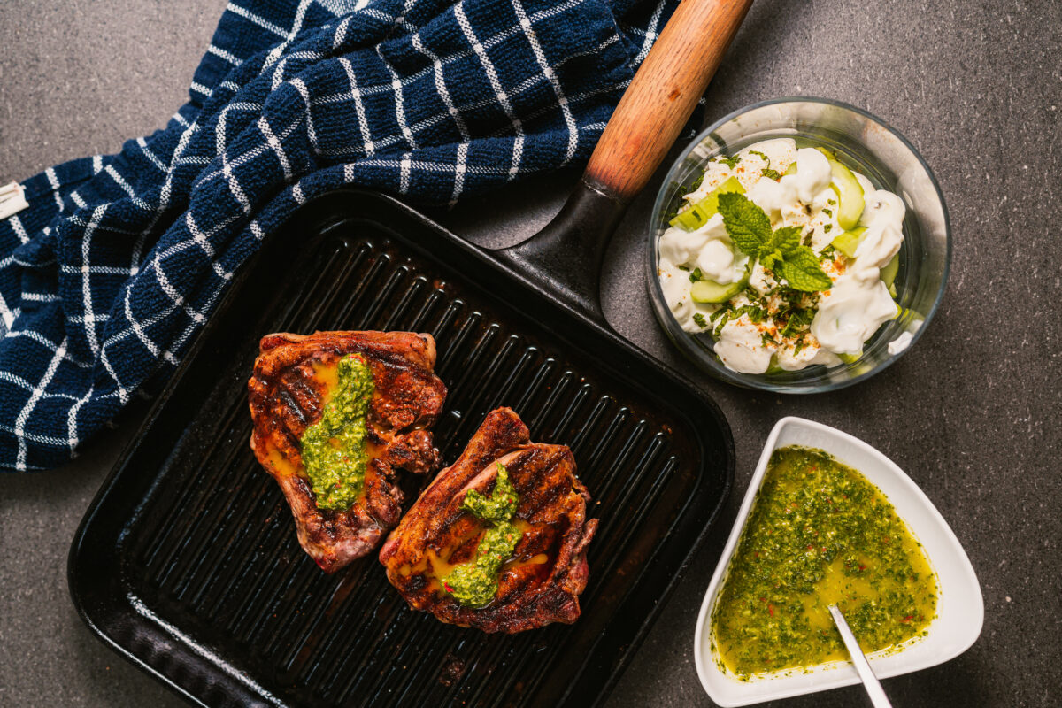 Spiced Indian Lamb Steaks with Banging Mint Sauce - Lazu Keto Challenge